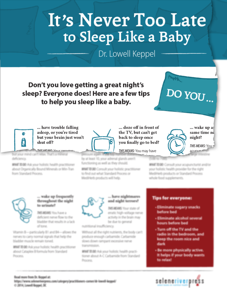 It’s Never Too Late to Sleep Like a Baby - Selene River Press